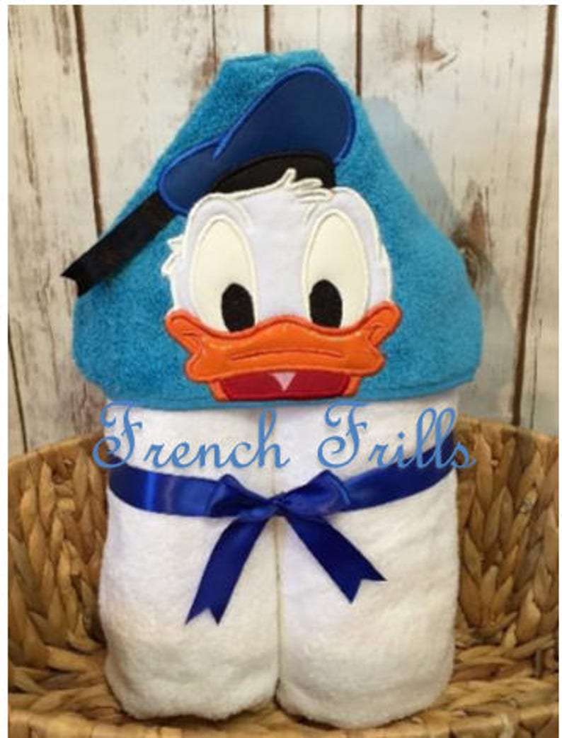 DONALD DUCK Inspired Hooded Towel - Etsy