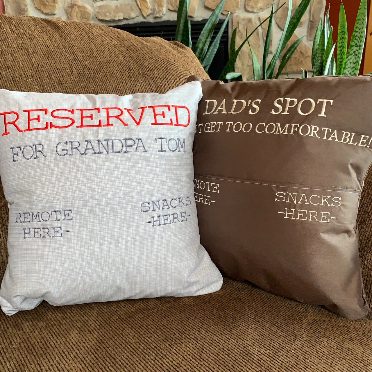 EMBROIDERED Pillow Dad Grandpa Bumpa Poppy 16 X 16 Pillow - Etsy