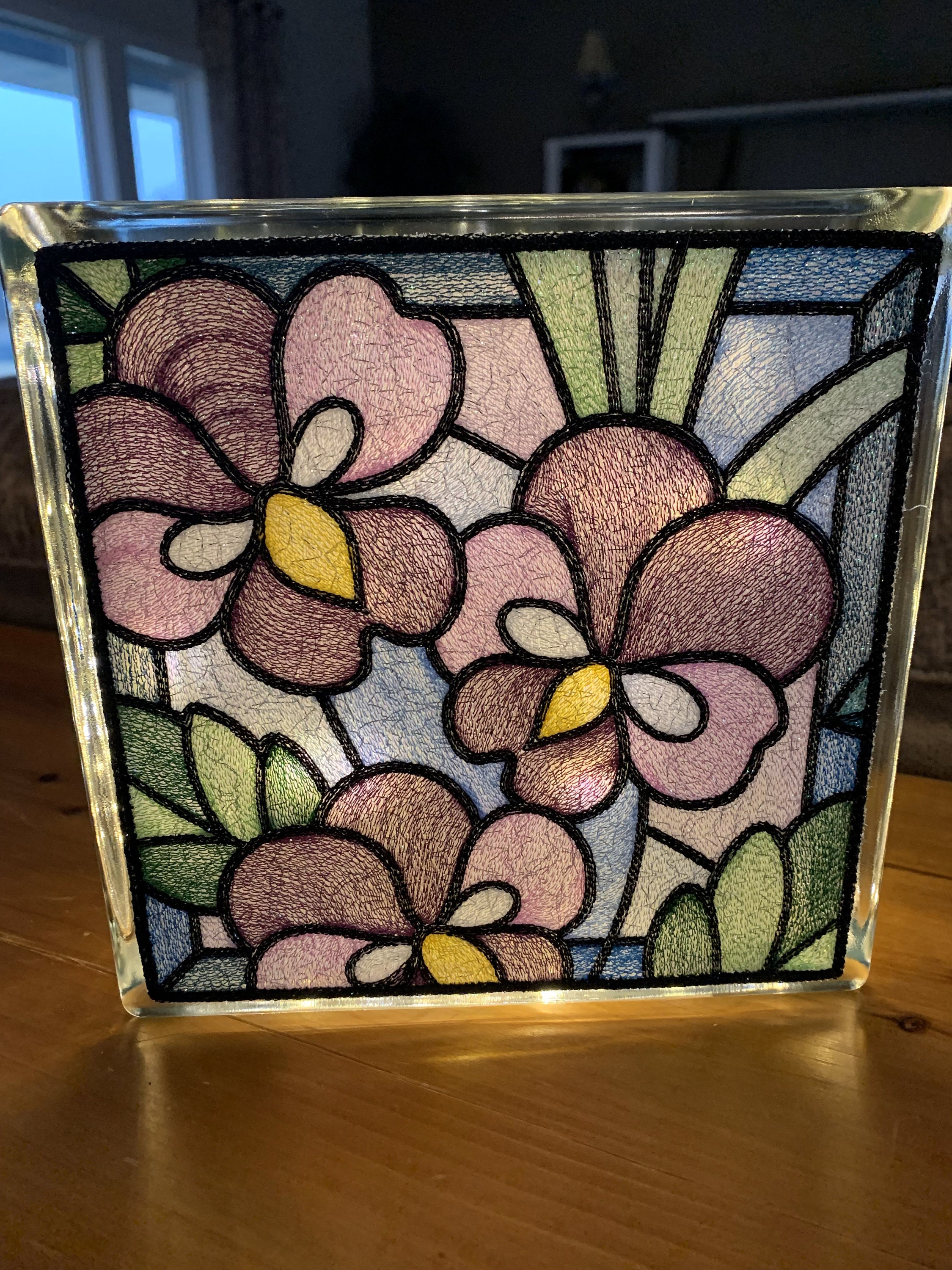 Cardinal Heart Sunflower Violet Iris Christmas Gift "stained Glass ...