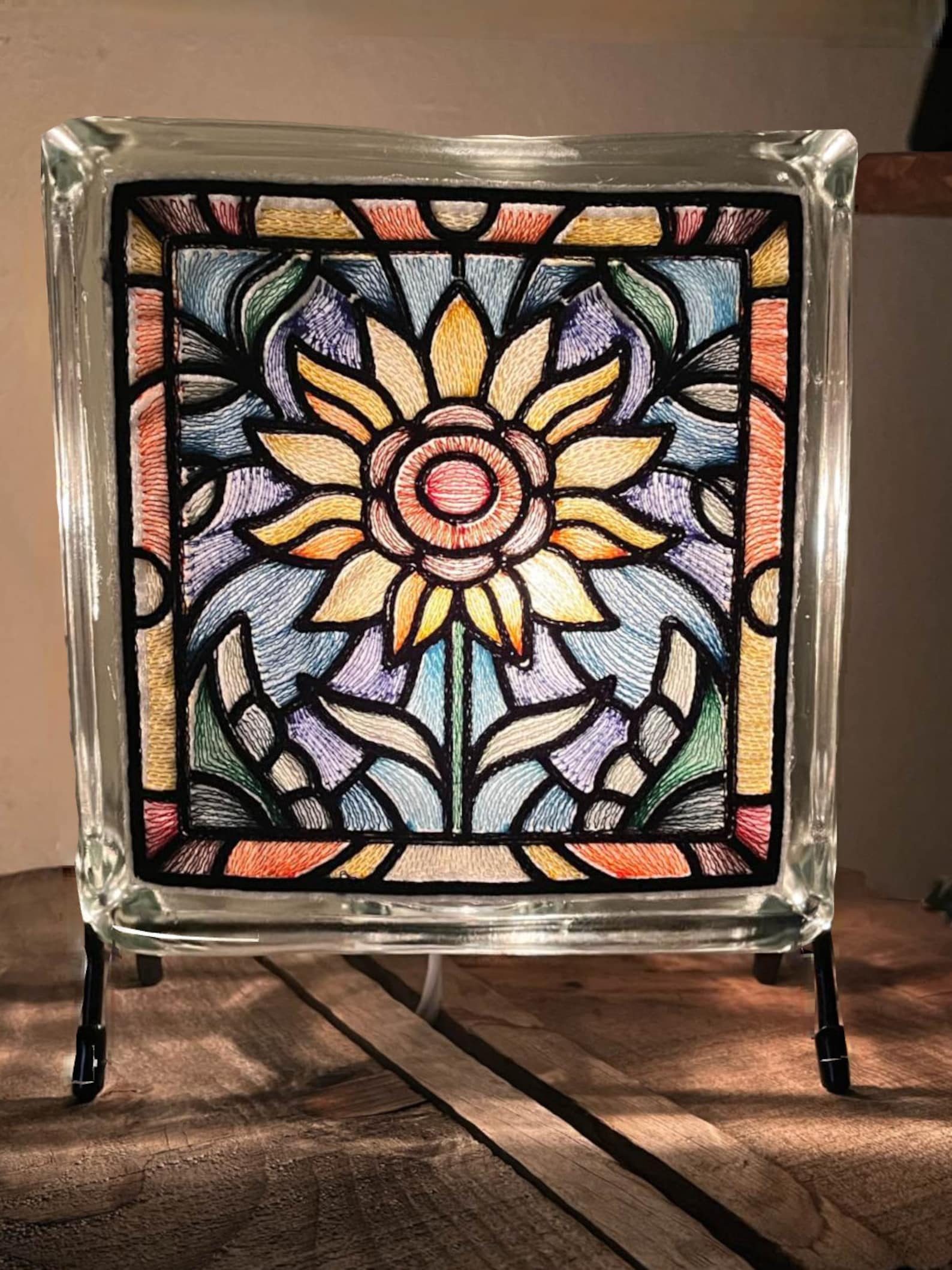 Cardinal Heart Sunflower Violet Iris Christmas Gift "stained Glass ...