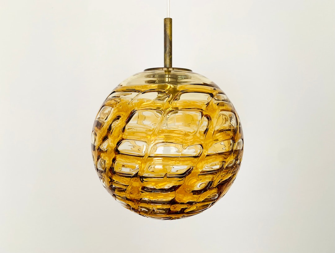Mid-century Modern Amber Glass Pendant Lamp by Doria | 1960s - Etsy