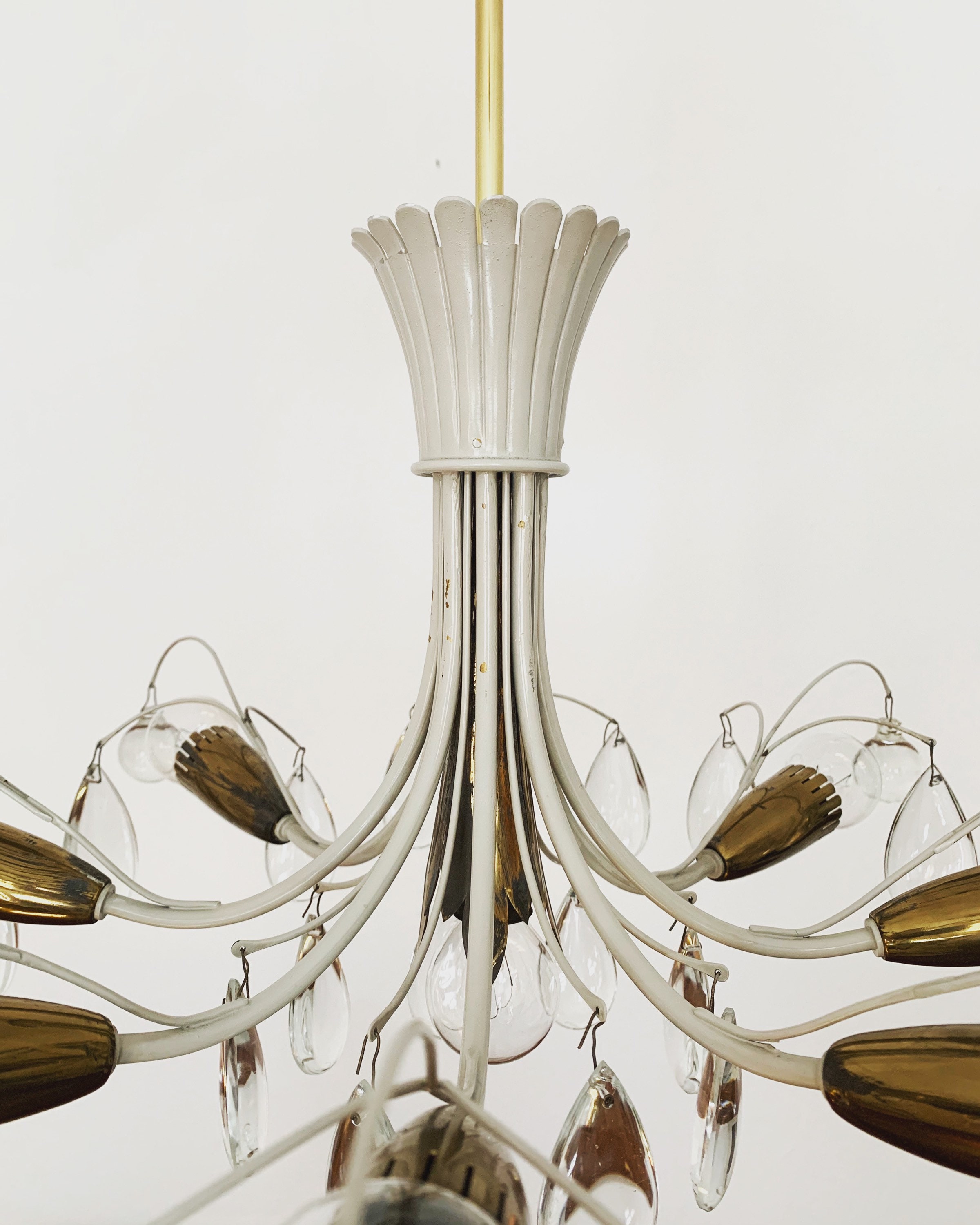 German Mid-Century Modern crystal glass chandelier by United | Etsy