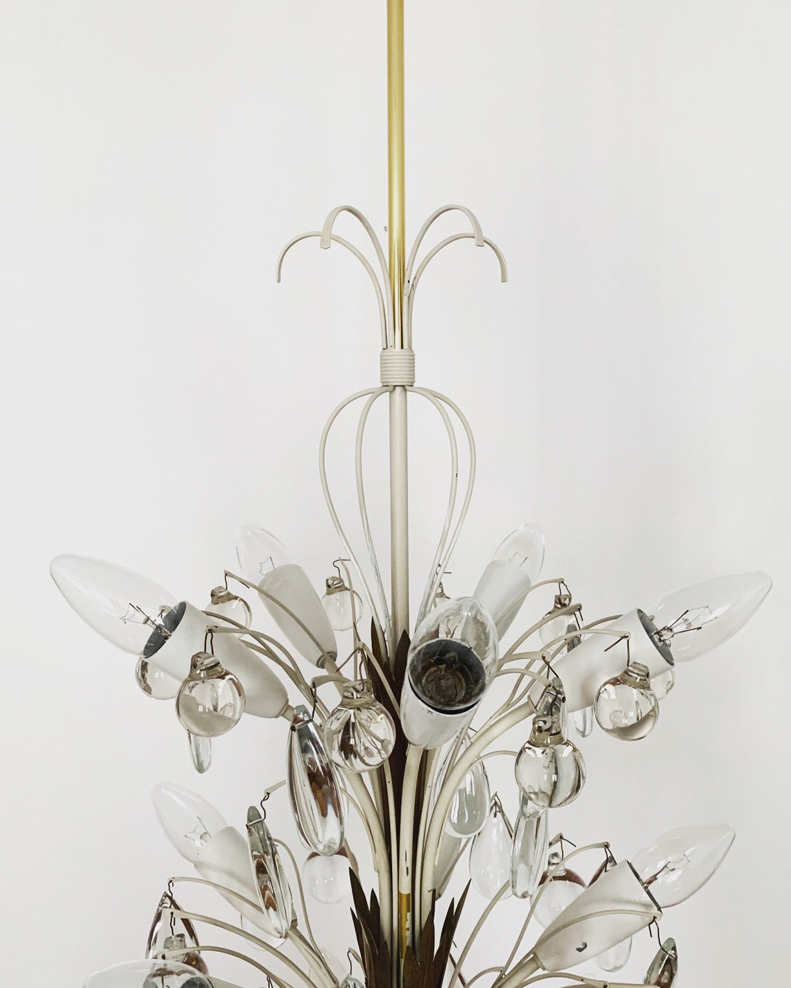 German Mid-Century Modern crystal glass chandelier by United | Etsy