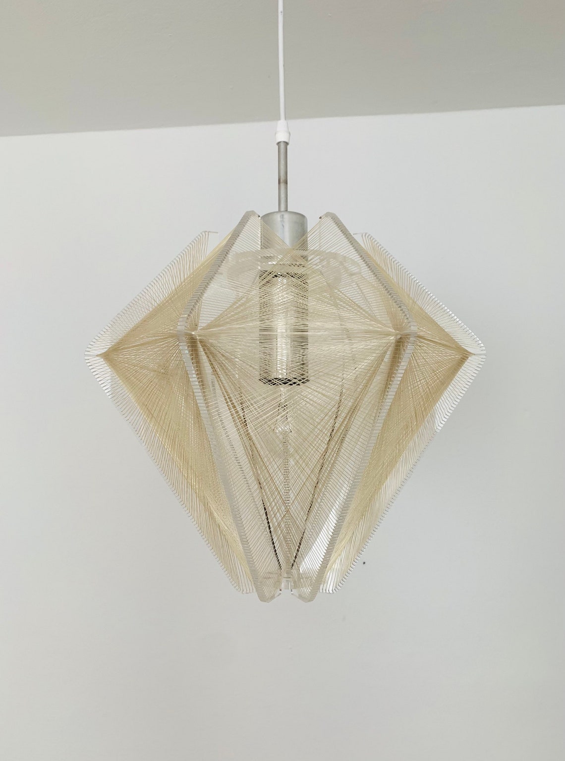 Mid-century Modern Nylon Thread Pendant Lamp by Paul Secon for - Etsy