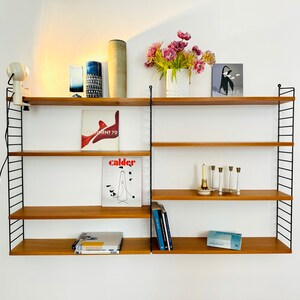 Large Mid-century Modern Elm Wood String Shelf by Kajsa & Nils ''nisse ...