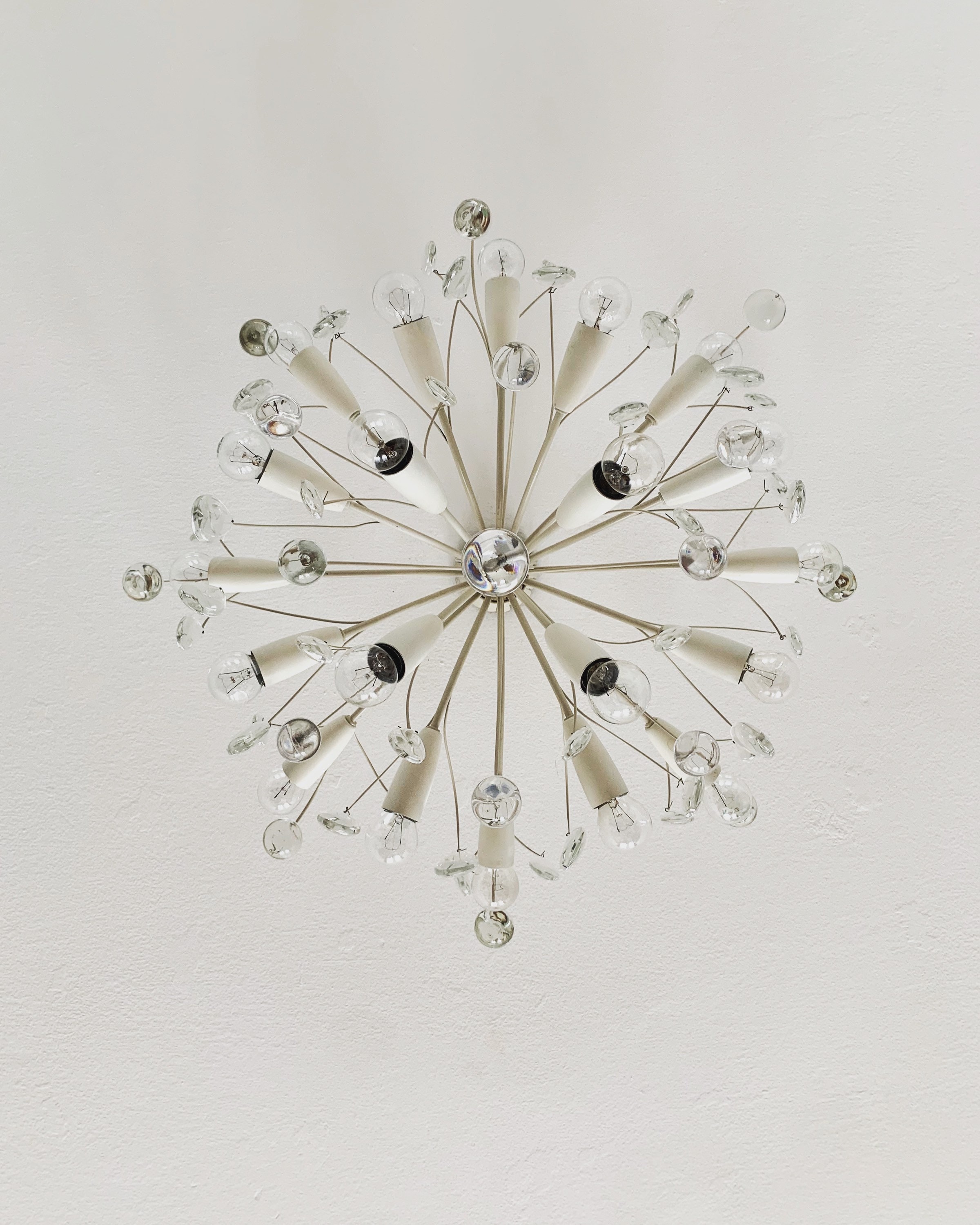 Awesome Mid-Century Modern crystal glass chandelier by United | Etsy