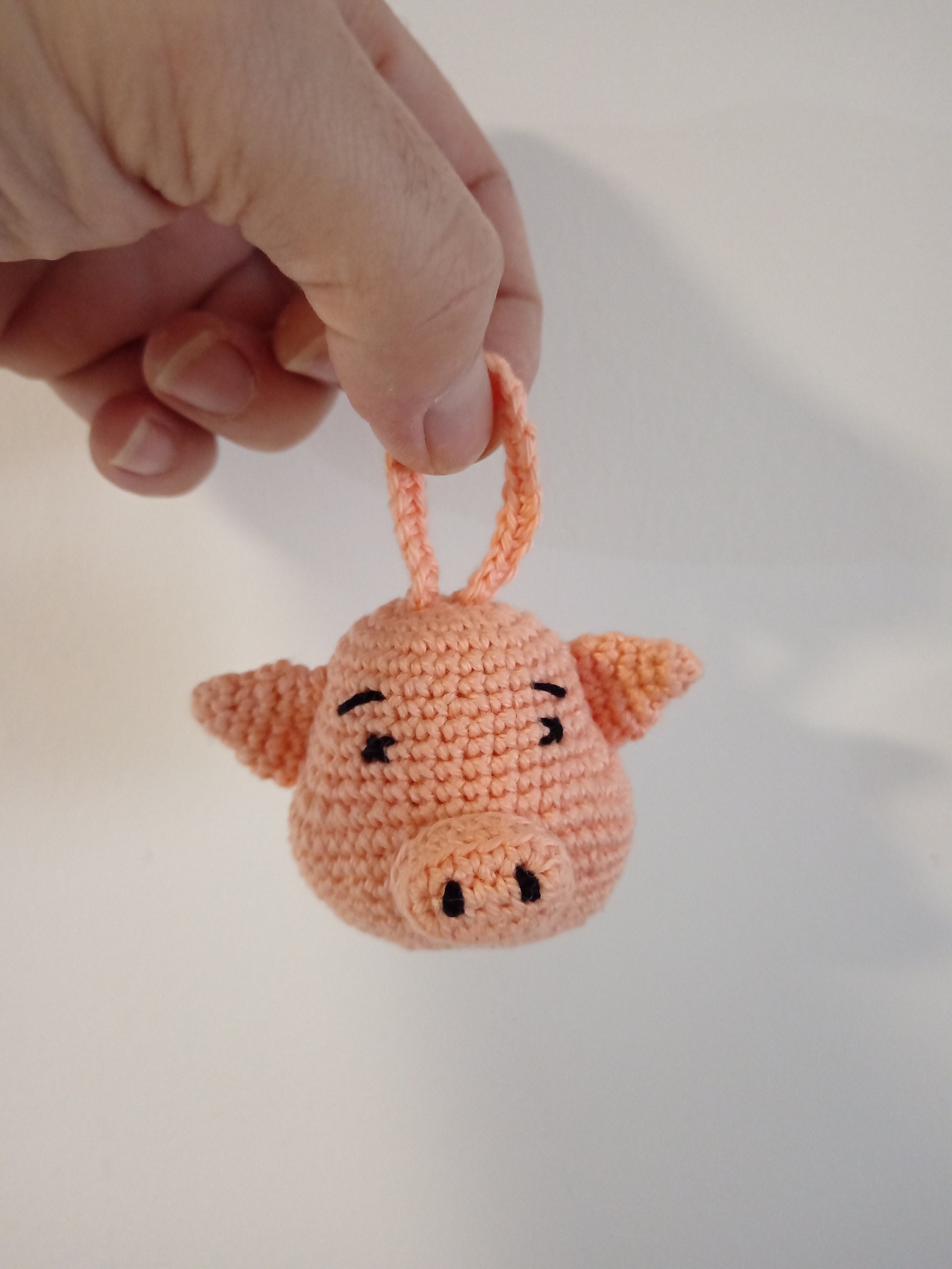 3 in 1 Crochet PATTERN PIG Keychain Pattern, Key Holder With Pull Strap ...