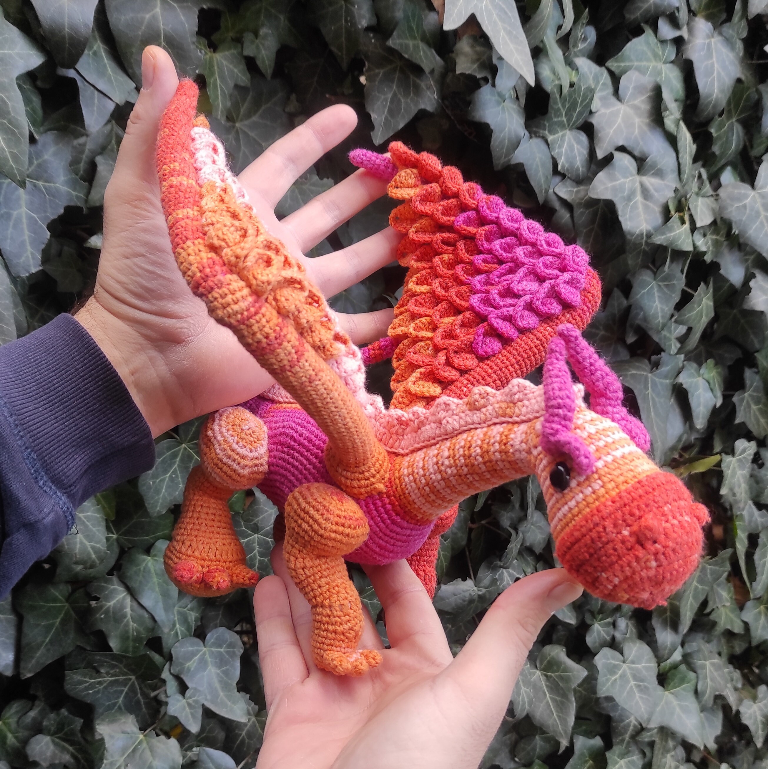 Crochet Dragon Amigurumi Pattern | Kaida, Crocodile Stitch Wings (PDF ...