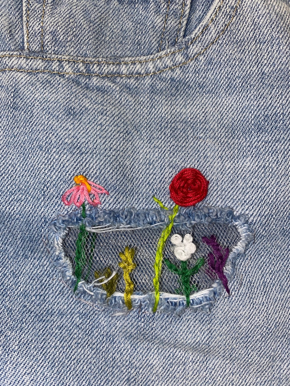 Customized Embroidered Floral Cutoff Shorts - Etsy