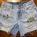 Customized Embroidered Floral Cutoff Shorts - Etsy