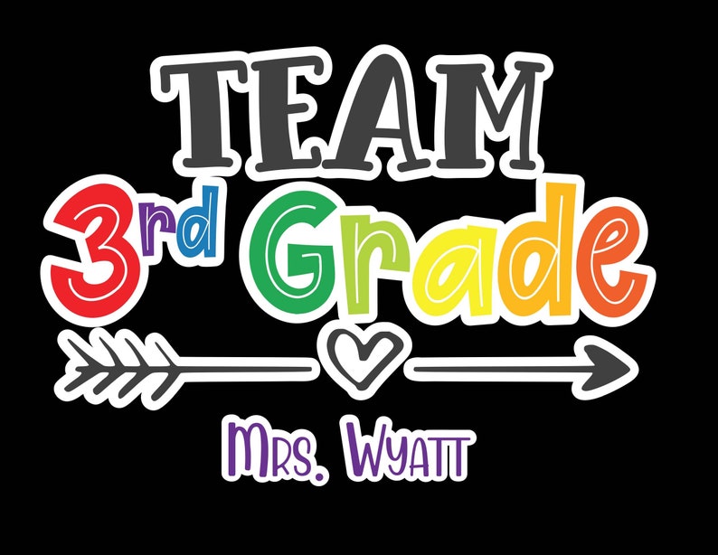 Team 3rd Grade DXF SVG Jpg PDF Digital Download Teacher | Etsy