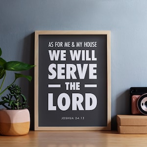 Joshua 24:15 Printable Wall Art, as for Me and My House We Will Serve ...