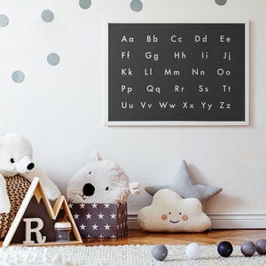 Alphabet Printable Wall Art, Black & White Modern Kids Room, Nurseryart ...