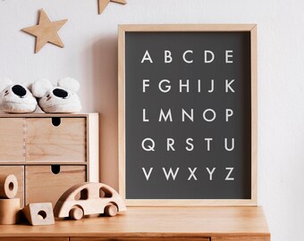 Alphabet Printable Wall Art ABC Poster Kids Room Nursery | Etsy
