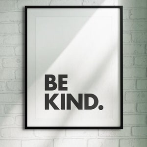 Be Kind Printable Wall Art, Kids Nursery Decor, Positive Quote ...
