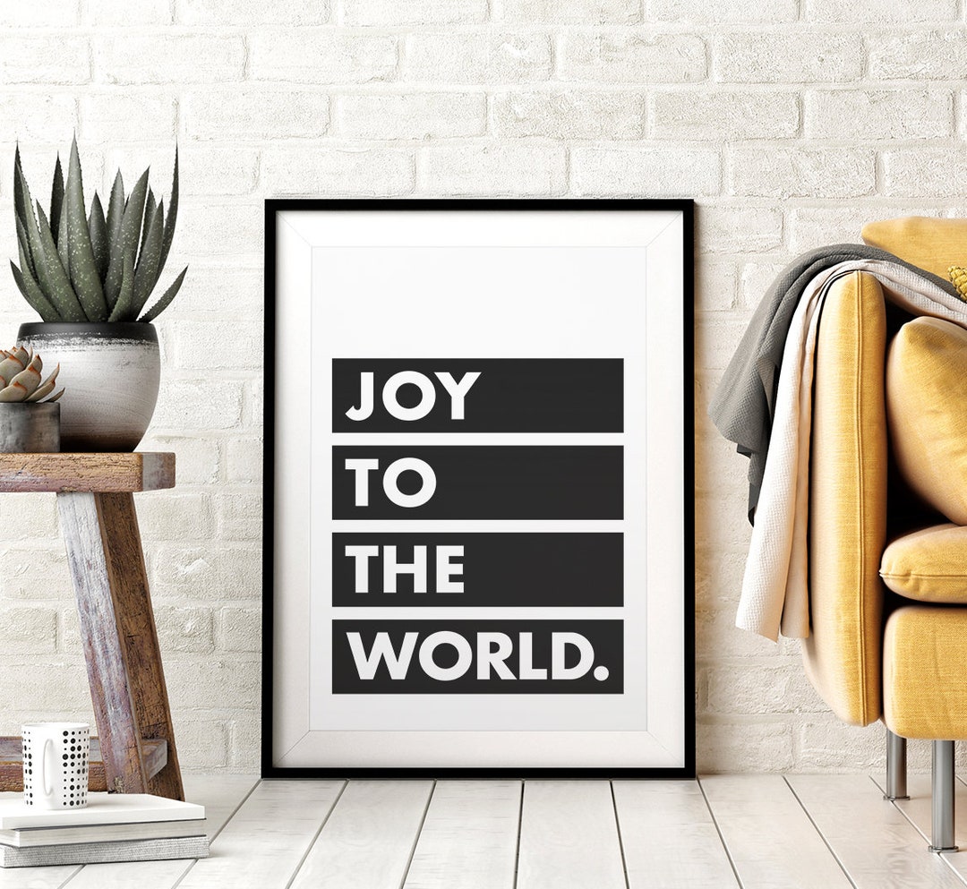 Joy to the World Printable Wall Art, Christmas Print, Typography Poster ...