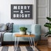 Merry and Bright Printable Wall Art, Christmas Print, Typography Poster ...