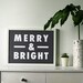 Merry and Bright Printable Wall Art, Christmas Print, Typography Poster ...