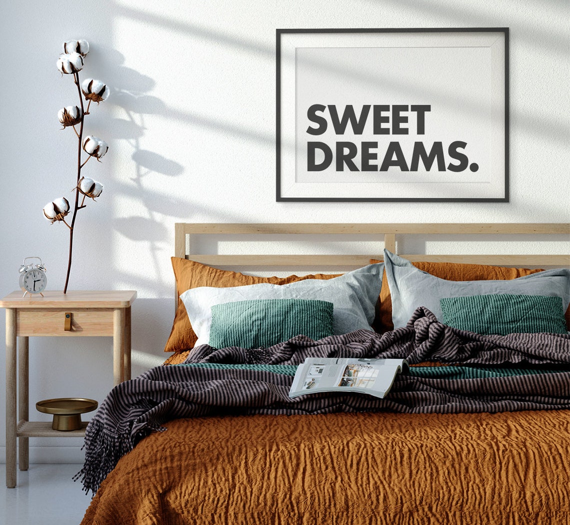 Sweet Dreams Printable Wall Art, Positive Quote, Bedroom Decor, Kids ...