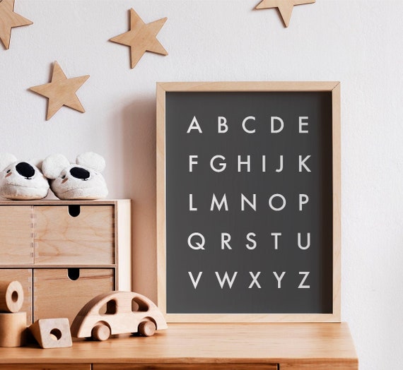 Black & White Alphabet Poster Printable Wall Art Kids Room | Etsy Canada