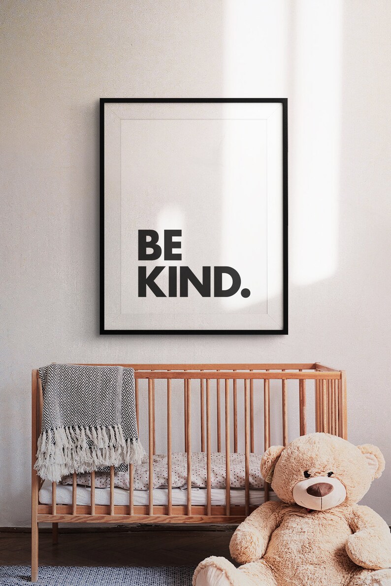 Be Kind Printable Wall Art Kids Nursery Decor Positive | Etsy