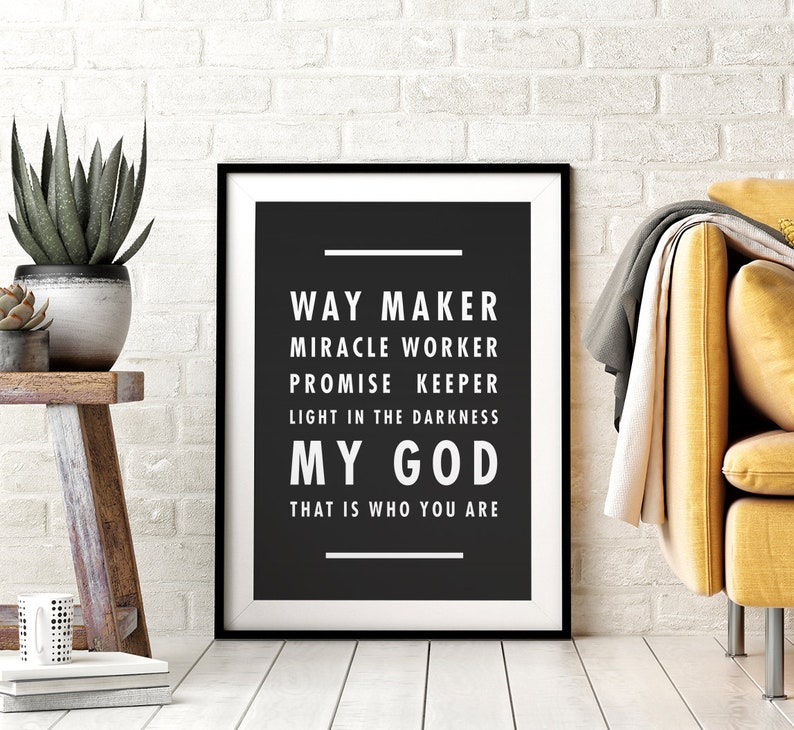 Way Maker Song Lyrics Printable Wall Art, Sinach Lyrics, Christian ...