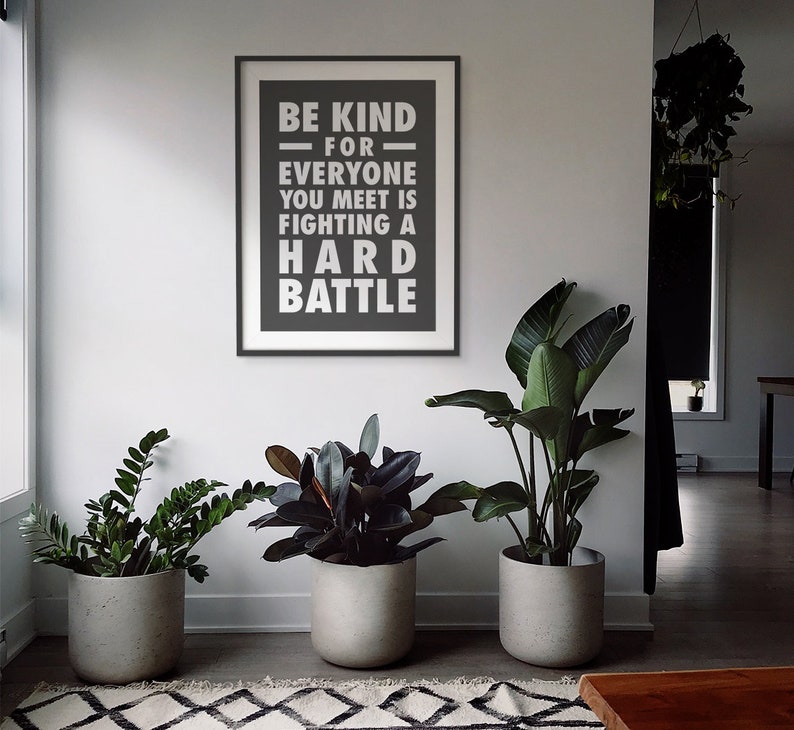 Plato Quote Printable Wall Art Be Kind for Everyone is - Etsy