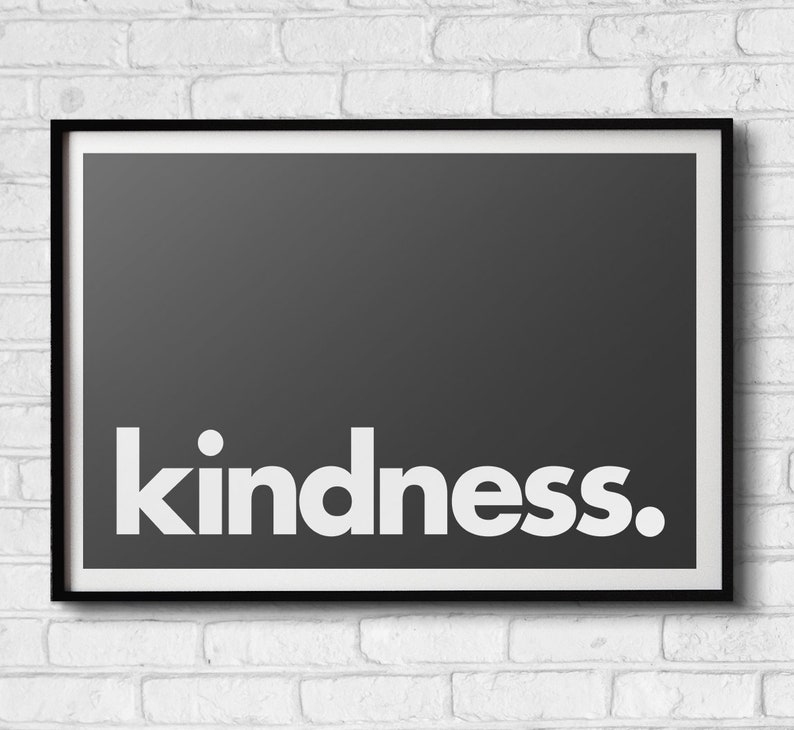 Kindness Printable Wall Art, Kids Nursery Art, Positive Quote, Modern ...