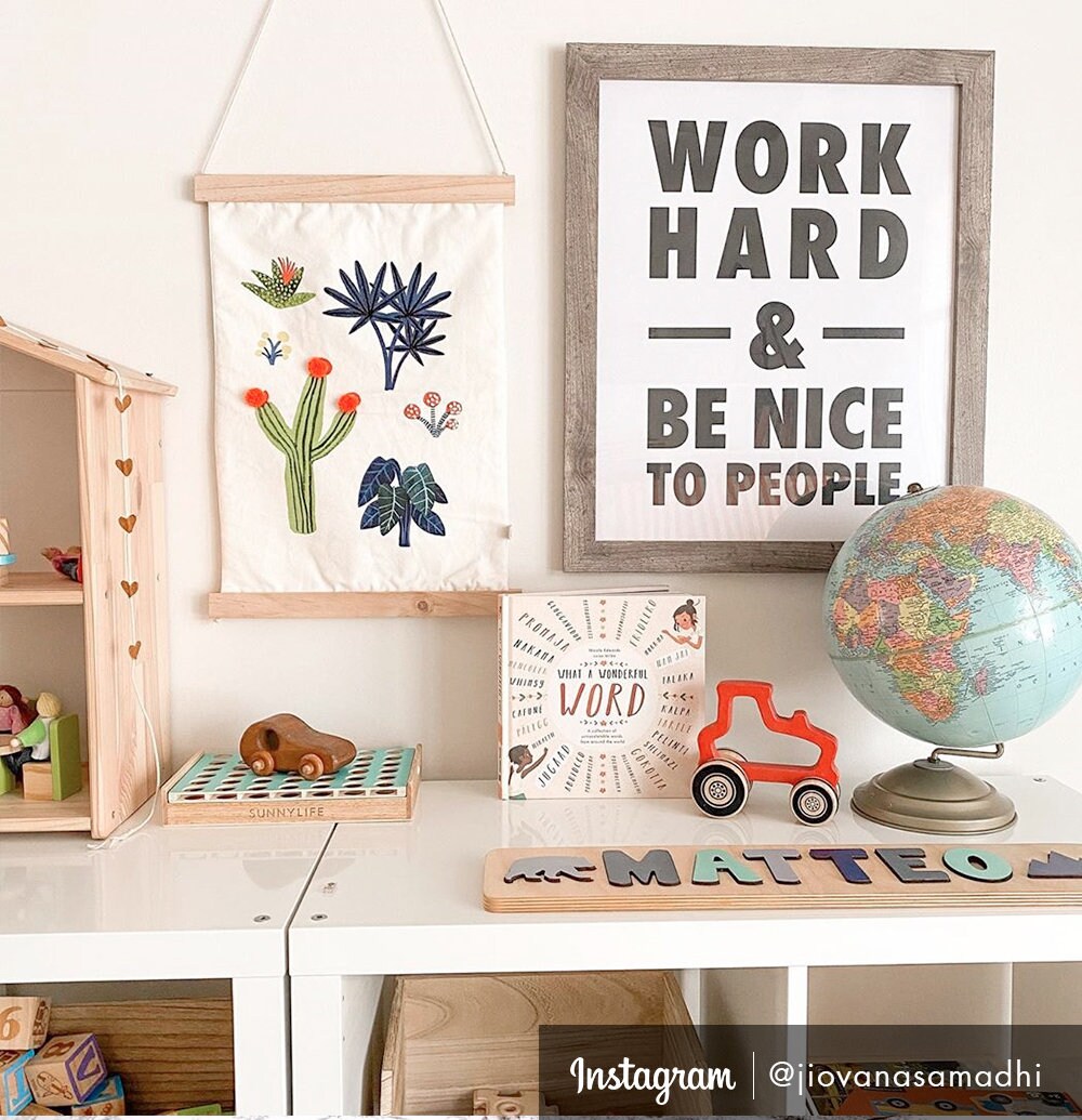 Work Hard & Be Nice to People Printable Wall Art | Etsy