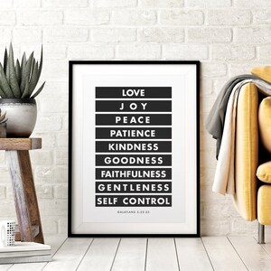 Fruit of the Spirit Printable Wall Art, Galatians 5:22-23, Love Joy ...