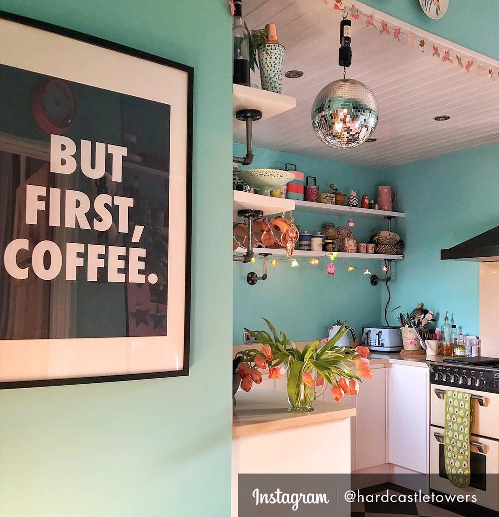 But First Coffee Printable Wall Art Typographic Poster Black | Etsy
