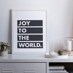 Joy to the World Printable Wall Art, Christmas Print, Typography Poster ...