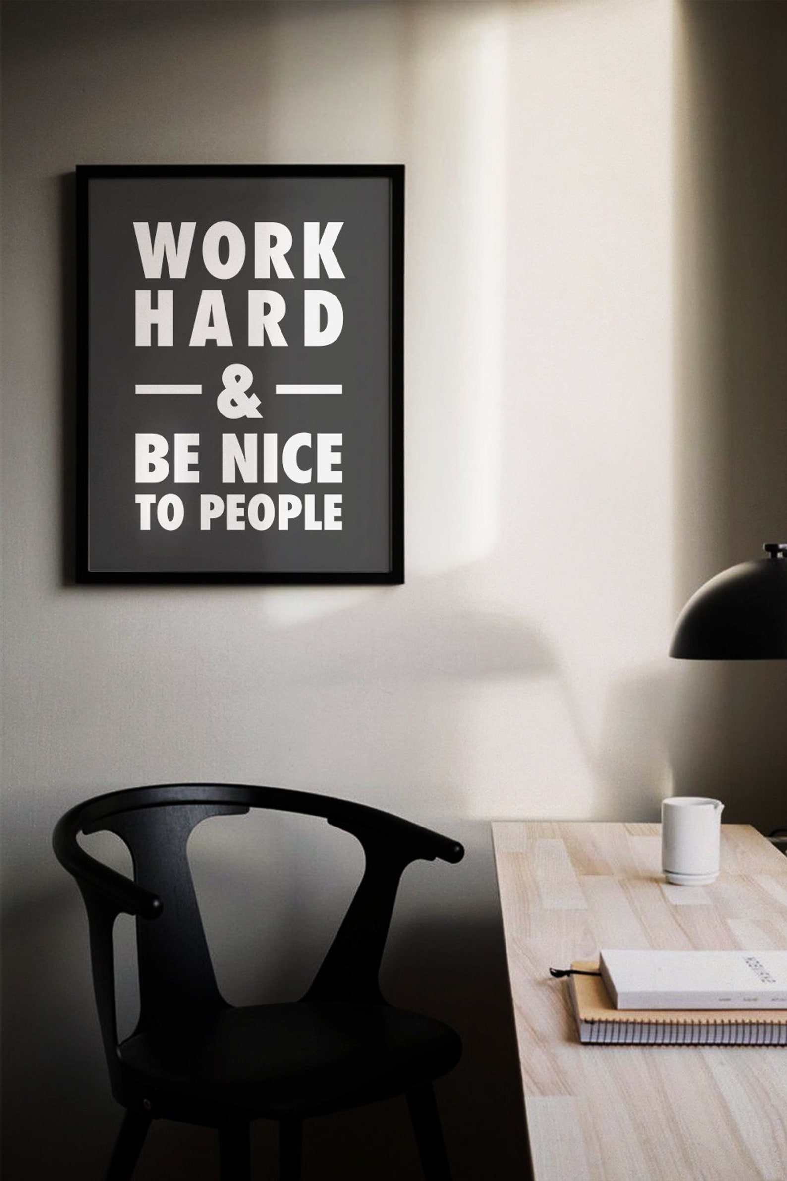 Work Hard & Be Nice to People Printable Wall Art - Etsy
