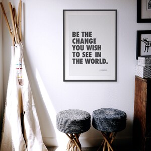 Be the Change You Wish to See in the World Printable Wall Art, Gandhi ...