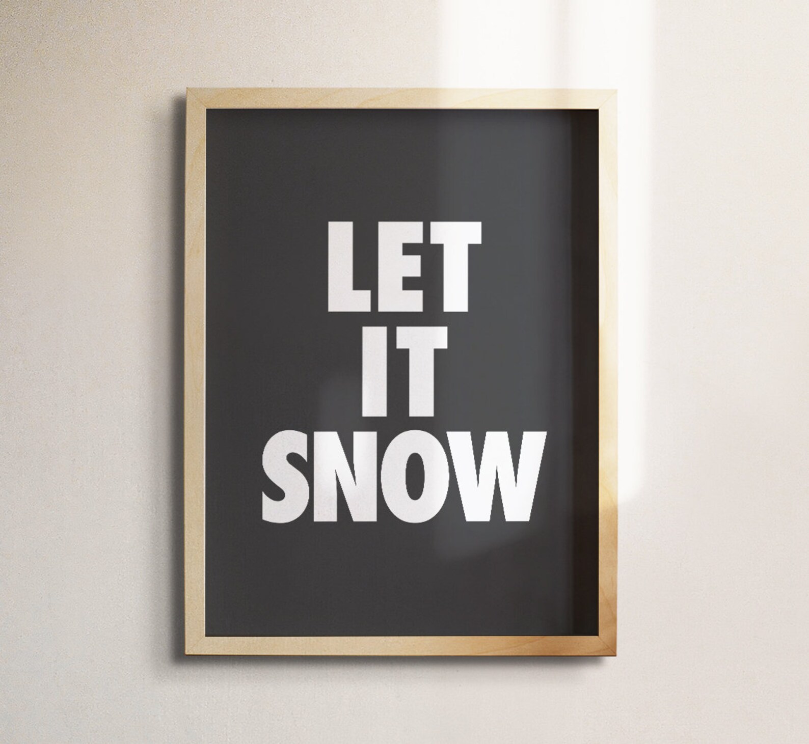Let It Snow Printable Wall Art Christmas Print Typography | Etsy