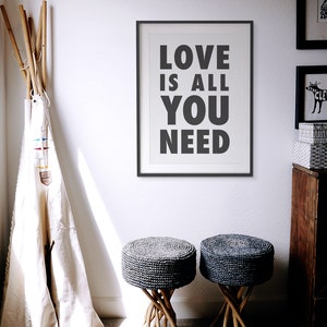 Love is All You Need DIY Printable Wall Art, Romantic Quote Print ...
