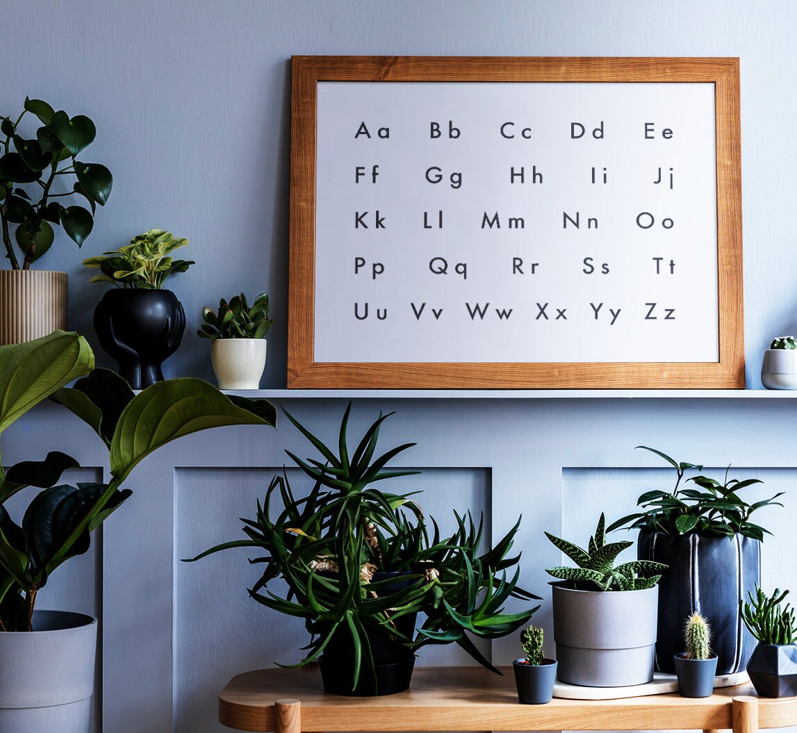 ABC Printable Wall Art Black & White Modern Kids Room | Etsy