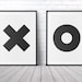 X and O Printable Wall Art, Black & White Typography Poster, Modern ...