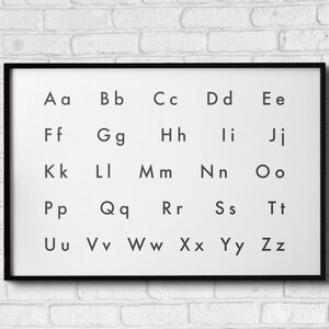 ABC Printable Wall Art, Black & White Modern Kids Room, Nurseryart ...