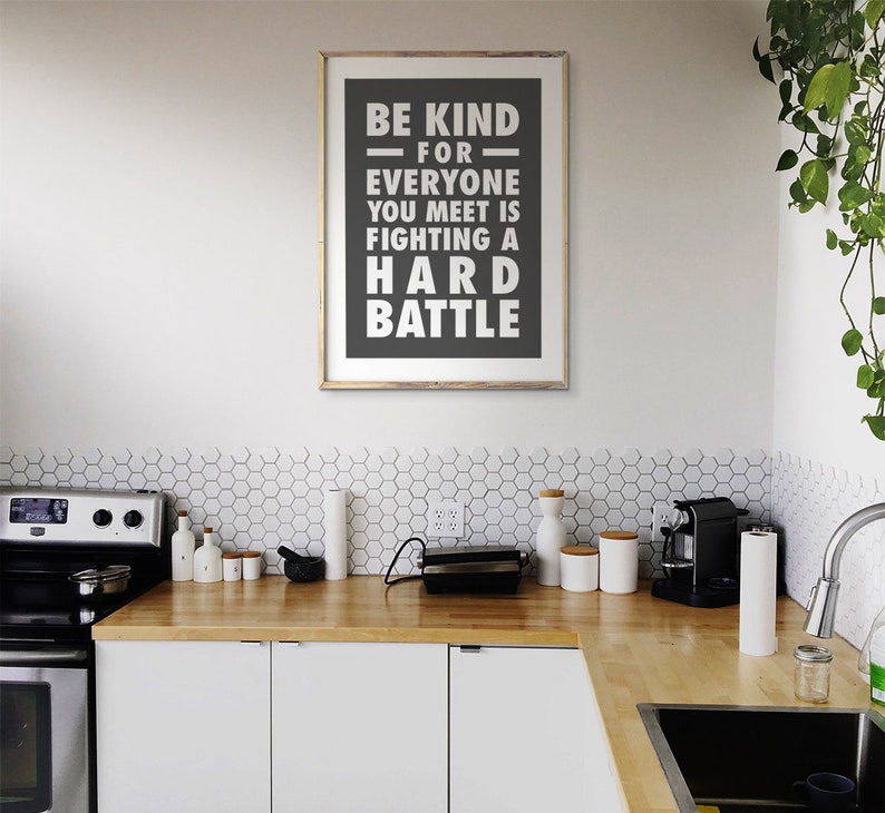 Plato Quote Printable Wall Art Be Kind for Everyone is | Etsy