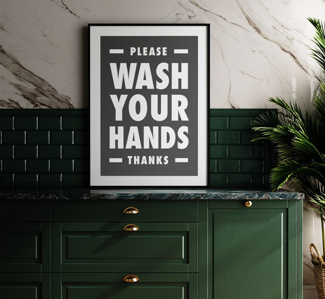 Please Wash Your Hands Printable Wall Art Bathroom Sign - Etsy