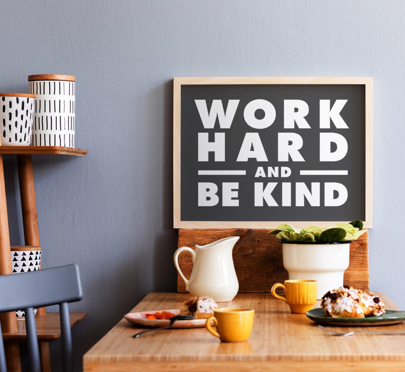 Work Hard & Be Kind Printable Wall Art Inspirational Quotes | Etsy