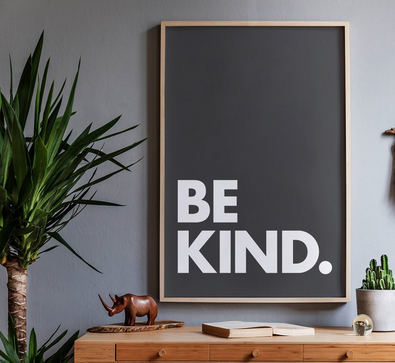 Be Kind Printable Wall Art Classroom Poster Scandinavian | Etsy