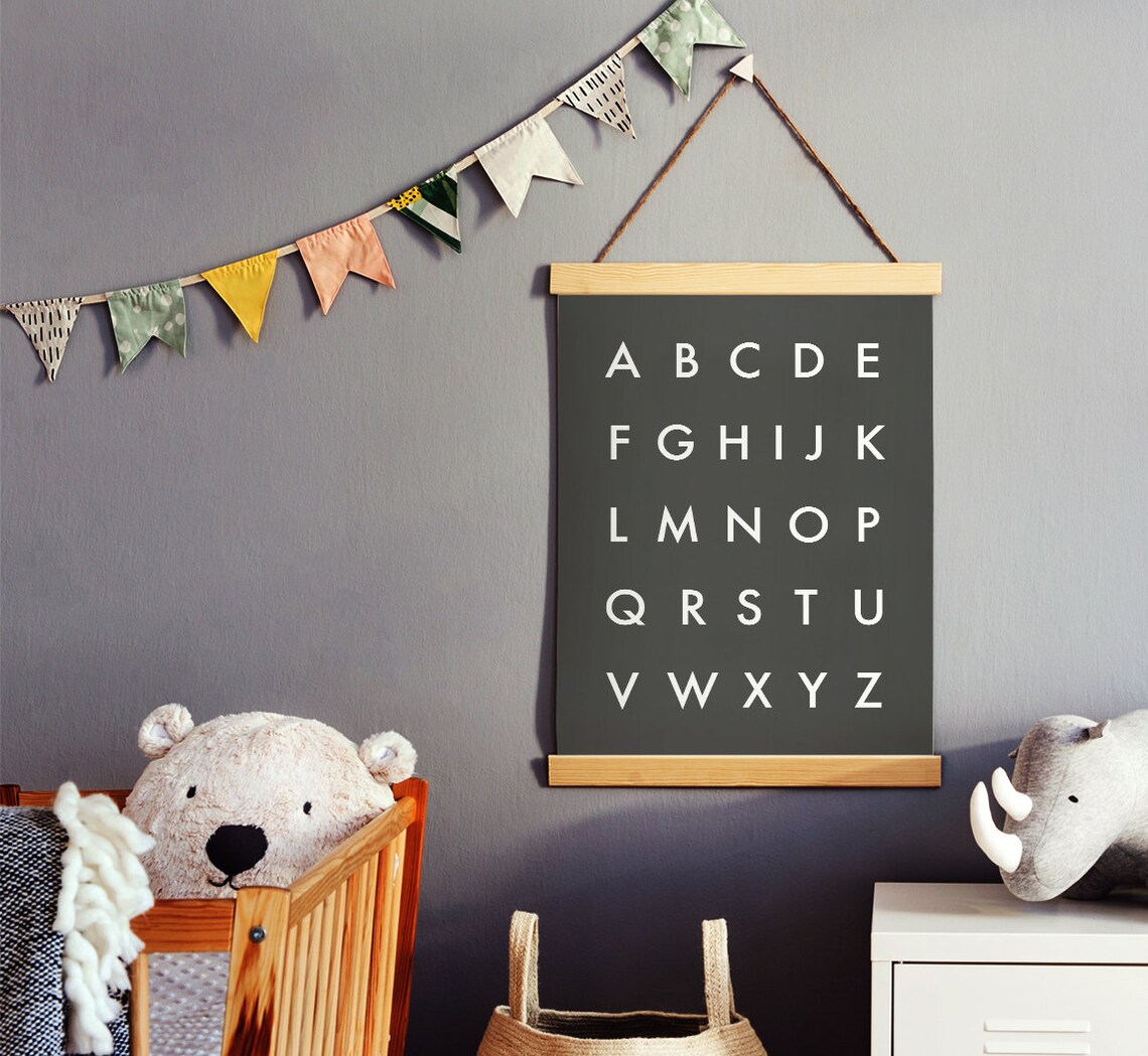 Black & White Alphabet Poster Printable Wall Art Kids Room | Etsy Canada