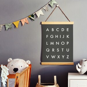 Black & White Alphabet Poster, Printable Wall Art, Kids Room, Nursery ...