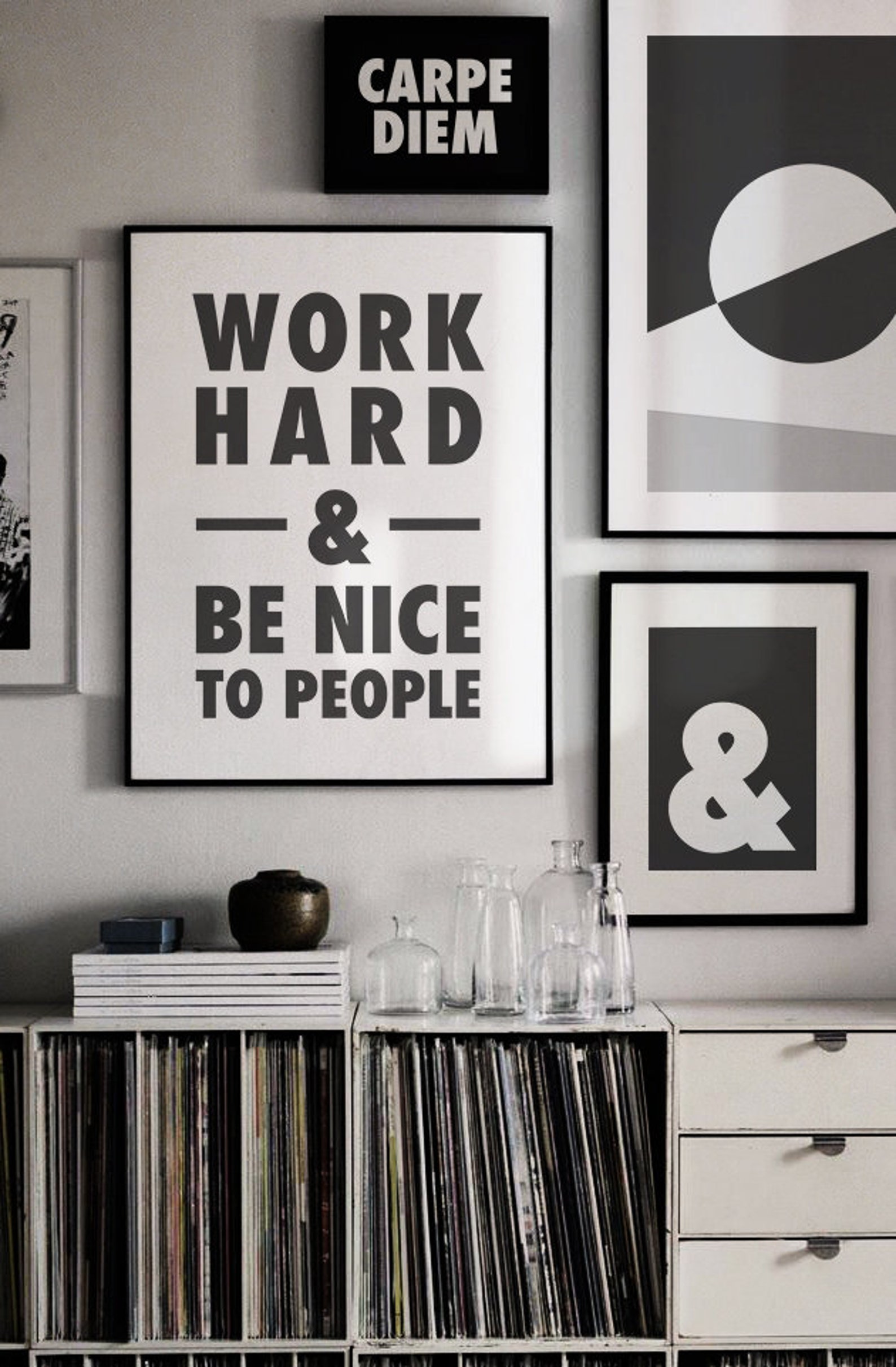 Work Hard & Be Nice to People, Printable Wall Art, Inspirational Quotes ...