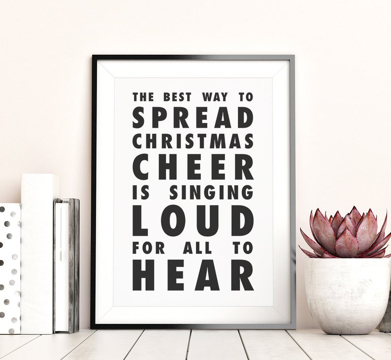 Elf Christmas Cheer Quote DIY Printable Wall Art Minimalist | Etsy