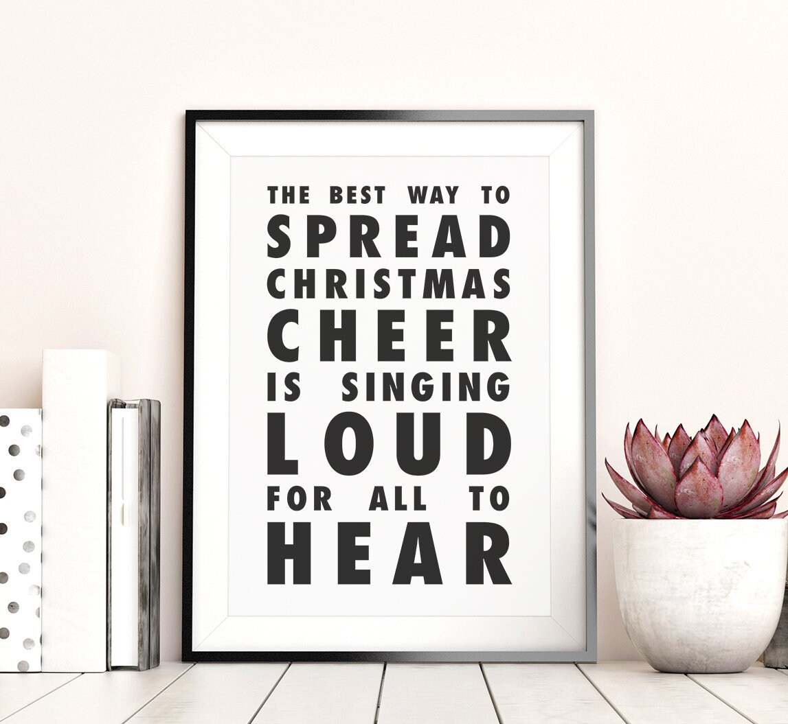 Elf Christmas Cheer Quote DIY Printable Wall Art Minimalist | Etsy