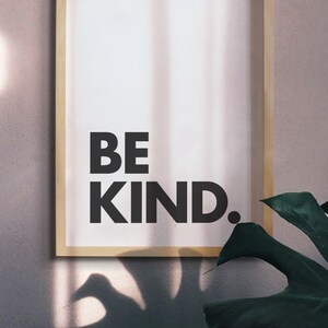 Be Kind Printable Wall Art, Kids Nursery Decor, Positive Quote ...