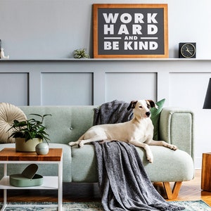 Work Hard & Be Kind Printable Wall Art, Inspirational Quotes, Black and ...